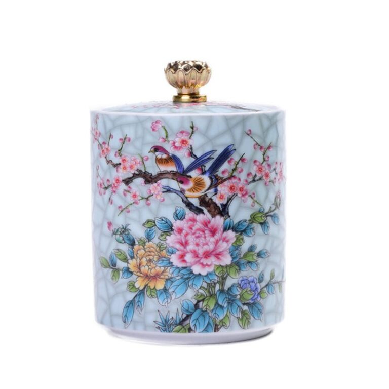 Floral Tea Caddy Loose Tea Tin Storage Canister - Teasetbox.com