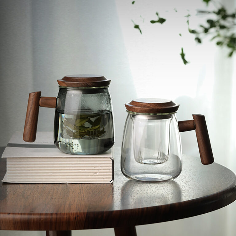 Glass Steep Tea Mug with Infuser and Lid 17 OZ - Teasetbox.com