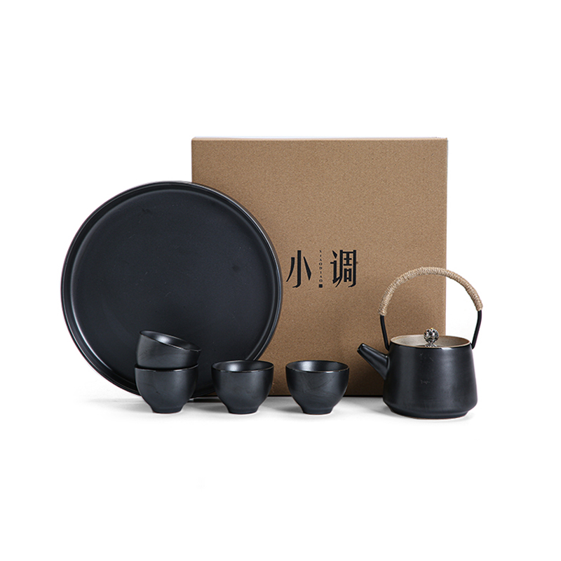 Minimalist Japanese Tea Set Ceramic Teapot Set with Tray - Teasetbox.com
