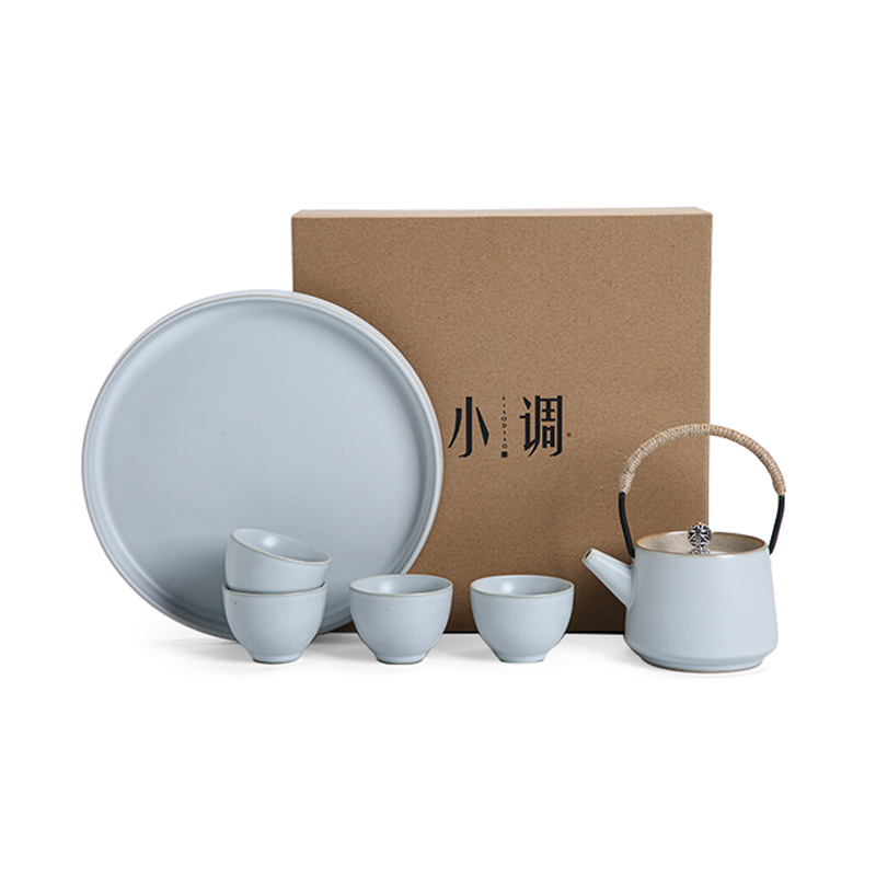 Minimalist Japanese Tea Set Ceramic Teapot Set with Tray - Teasetbox.com