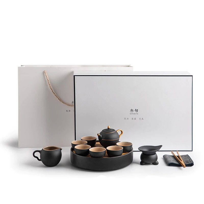 Riveting Chinese Gongfu Tea Set Ceramic with Tray - Teasetbox.com