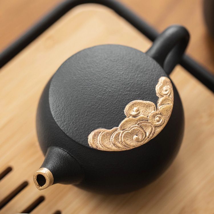 Golden Cloud Chinese Gongfu Tea Set Ceramic - Teasetbox.com