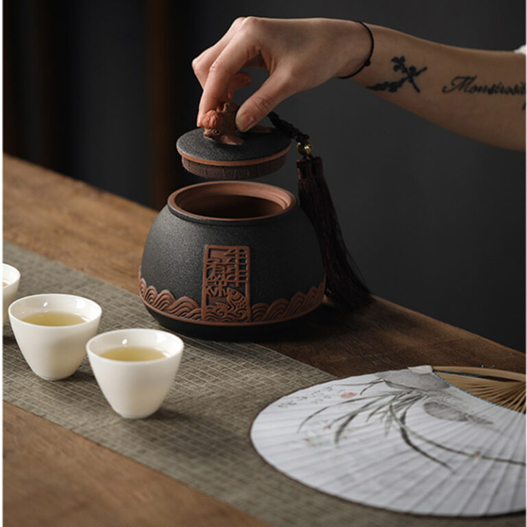 Fish Tea Caddy Loose Tea Tin Storage Canister - Teasetbox.com