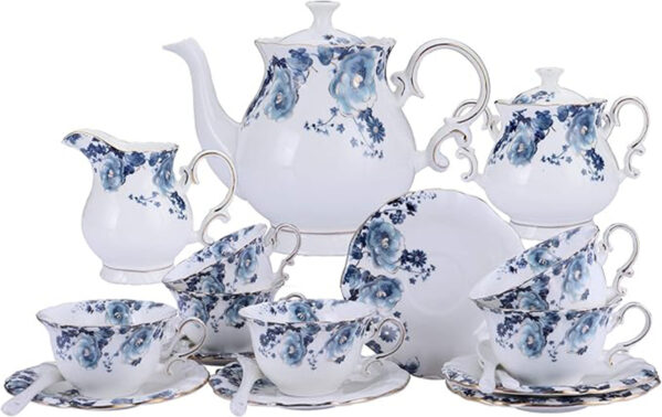 Floral English Tea Set Porcelain Teapot Set with Stand - Teasetbox.com