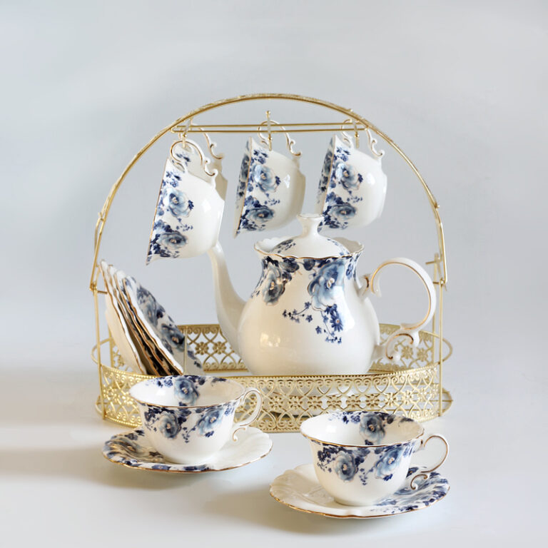 Blue Floral Tea Set Porcelain Coffee Set - Teasetbox.com