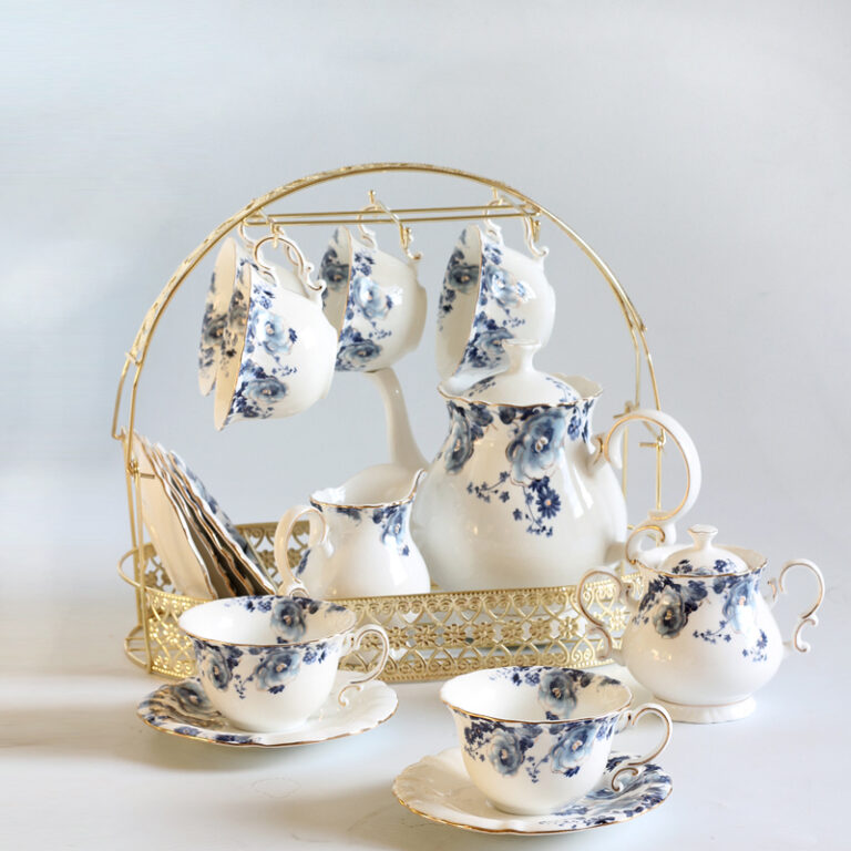 Blue Floral Tea Set Porcelain Coffee Set - Teasetbox.com