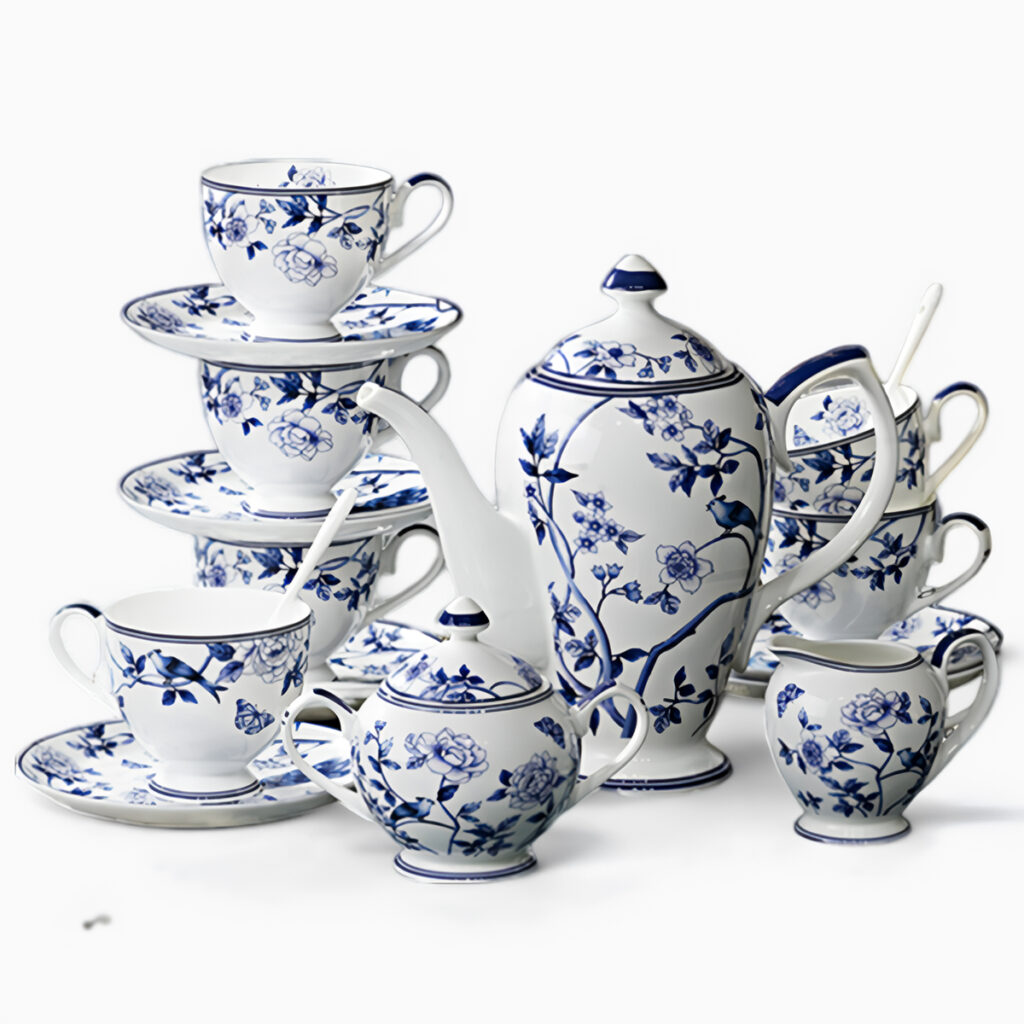 Peacock Afternoon Tea Set Bone China Teapot Set - Teasetbox.com