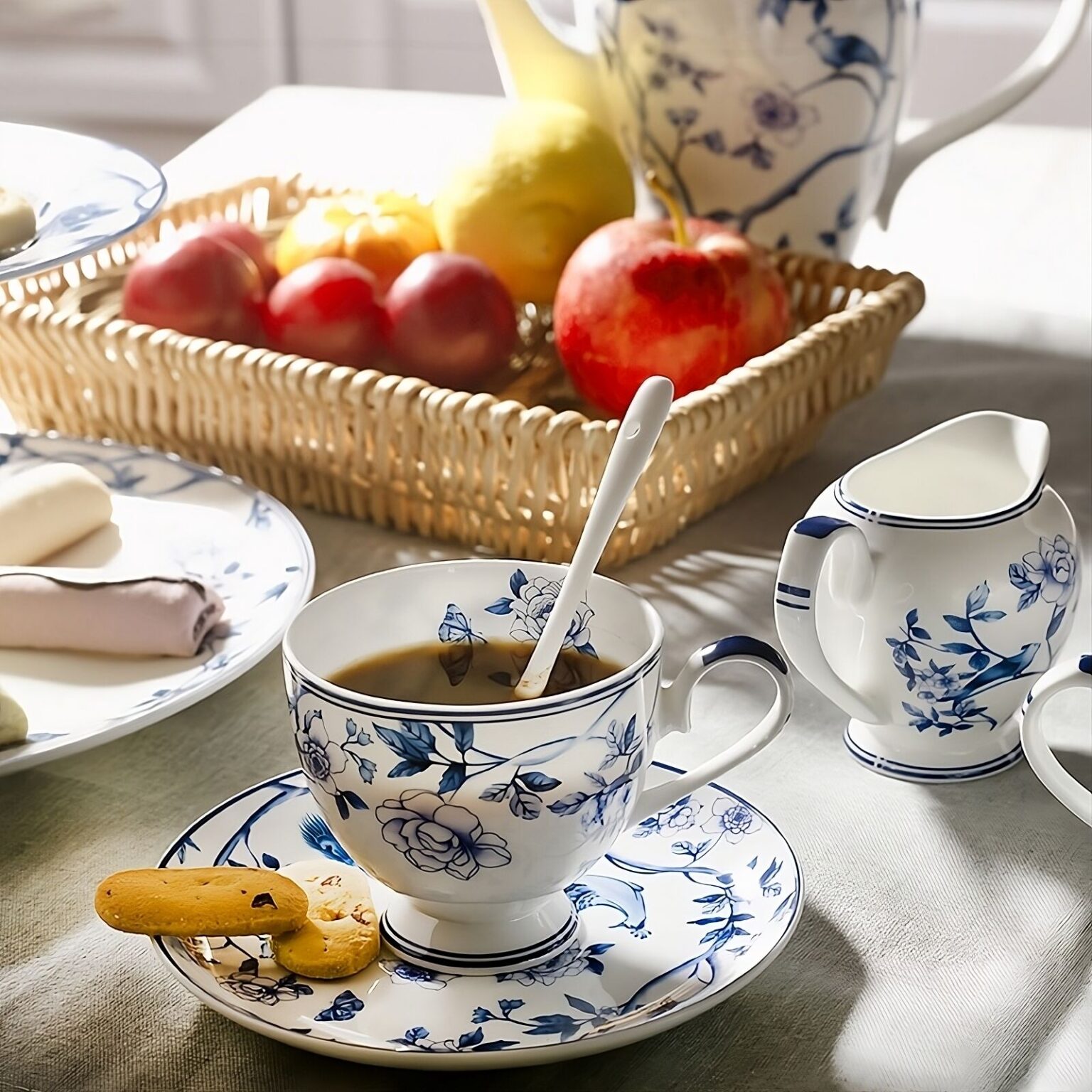 Peacock Afternoon Tea Set Bone China Teapot Set - Teasetbox.com