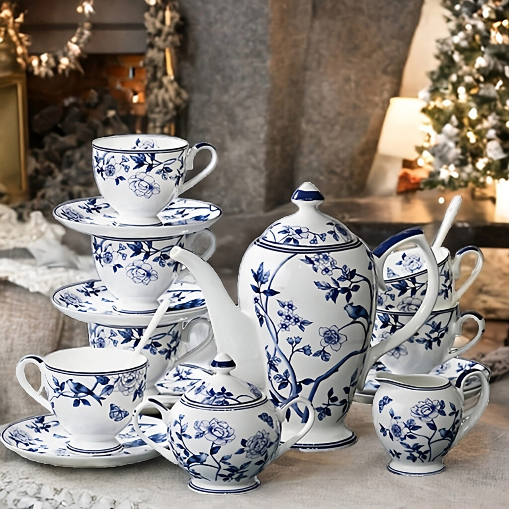 Peacock Afternoon Tea Set Bone China Teapot Set - Teasetbox.com
