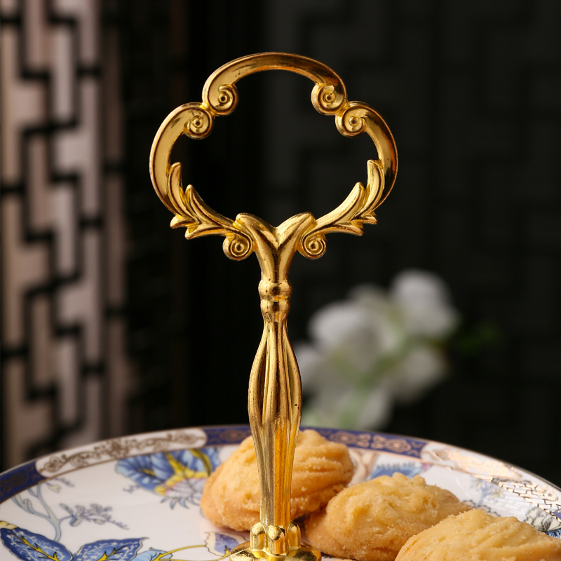 Flowers Serving Tray Bone China Cake Stand Blue - Teasetbox.com