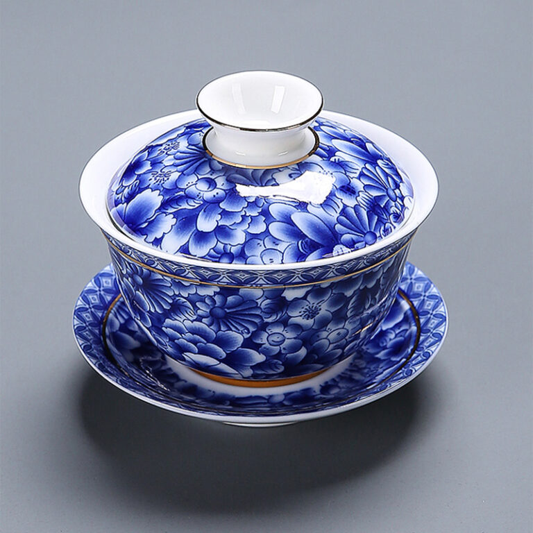 Flowers Porcelain Chinese Gongfu Tea Set Blue and White - Teasetbox.com