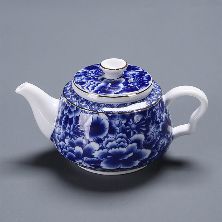 Flowers Porcelain Chinese Gongfu Tea Set Blue and White - Teasetbox.com