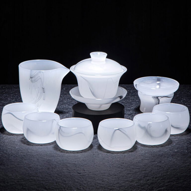 Upscale Chinese Gaiwan Tea Set Liuli Glass - Teasetbox.com