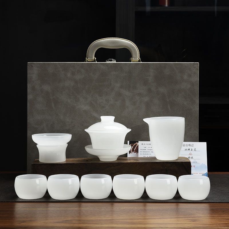 Upscale Chinese Gaiwan Tea Set Liuli Glass - Teasetbox.com