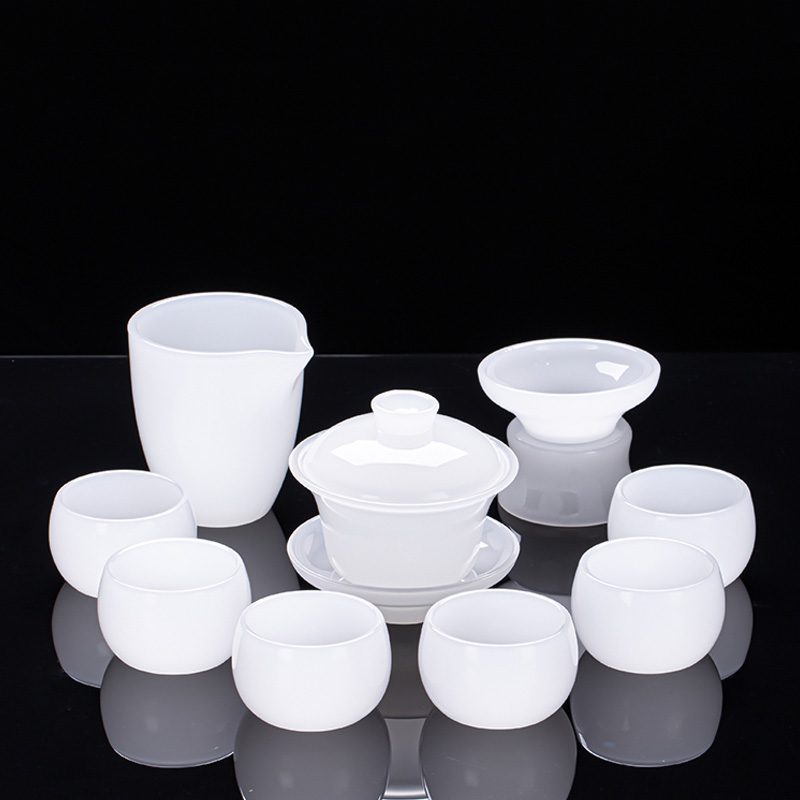 Upscale Chinese Gaiwan Tea Set Liuli Glass - Teasetbox.com