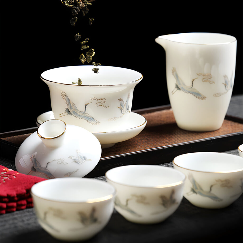 Crane Chinese Gaiwan Tea Set for Gongfu Cha - Teasetbox.com