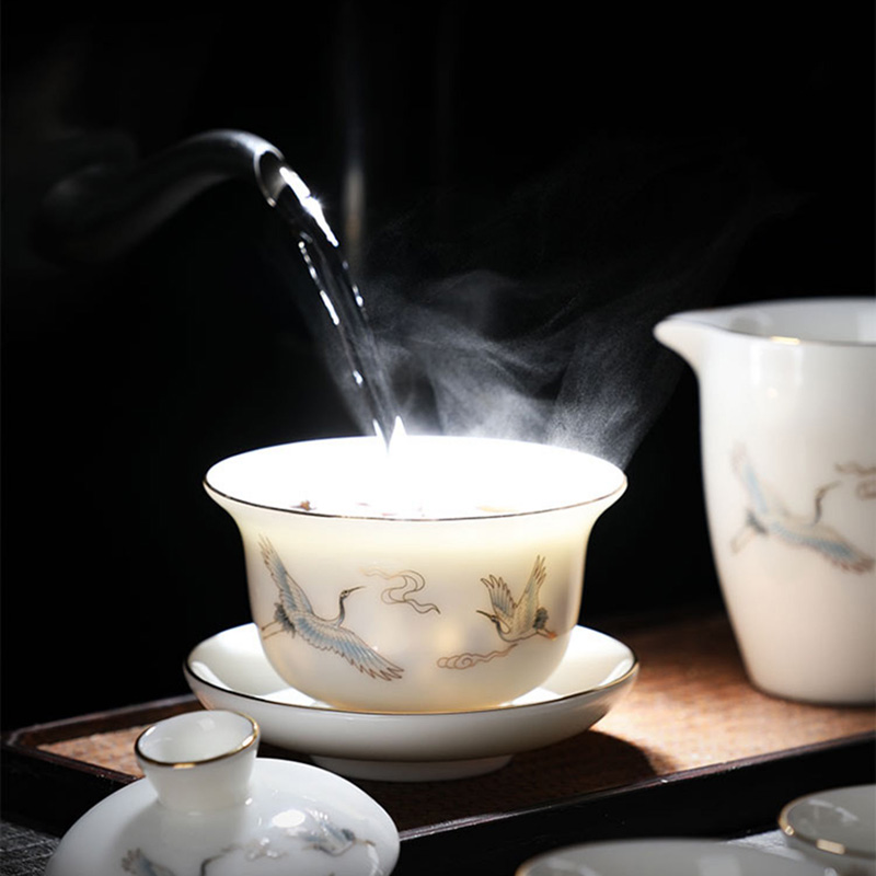 Crane Chinese Gaiwan Tea Set for Gongfu Cha - Teasetbox.com