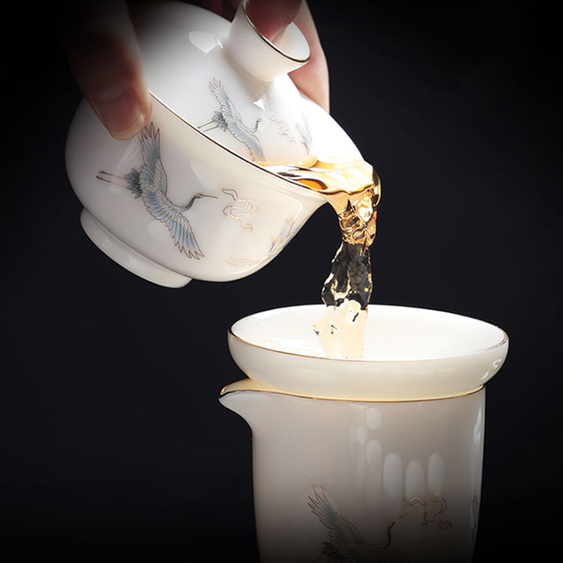 Crane Chinese Gaiwan Tea Set for Gongfu Cha - Teasetbox.com