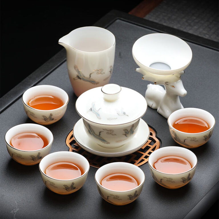 Crane Chinese Gaiwan Tea Set For Gongfu Cha - Teasetbox.com