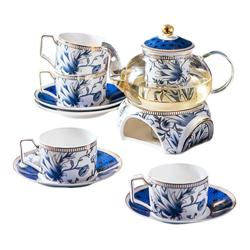 Yucca English Bone China Tea Set with Warmer - Teasetbox.com