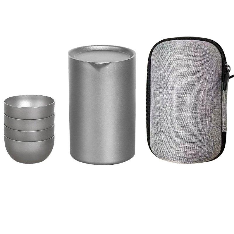 Titanium Chinese Travel Tea Set with Case - Teasetbox.com