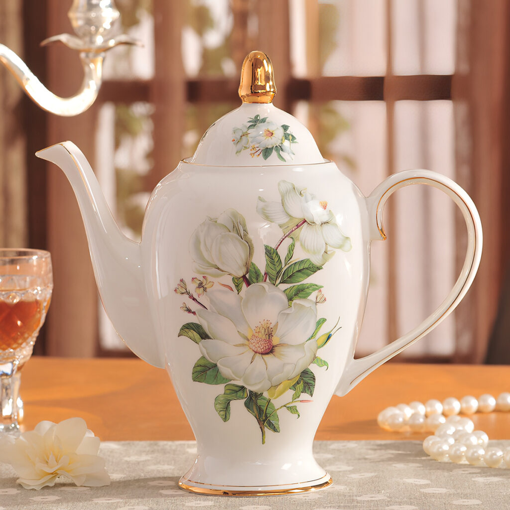 Camellias Vintage English Tea Set Bone China Teapot Set - Teasetbox.com