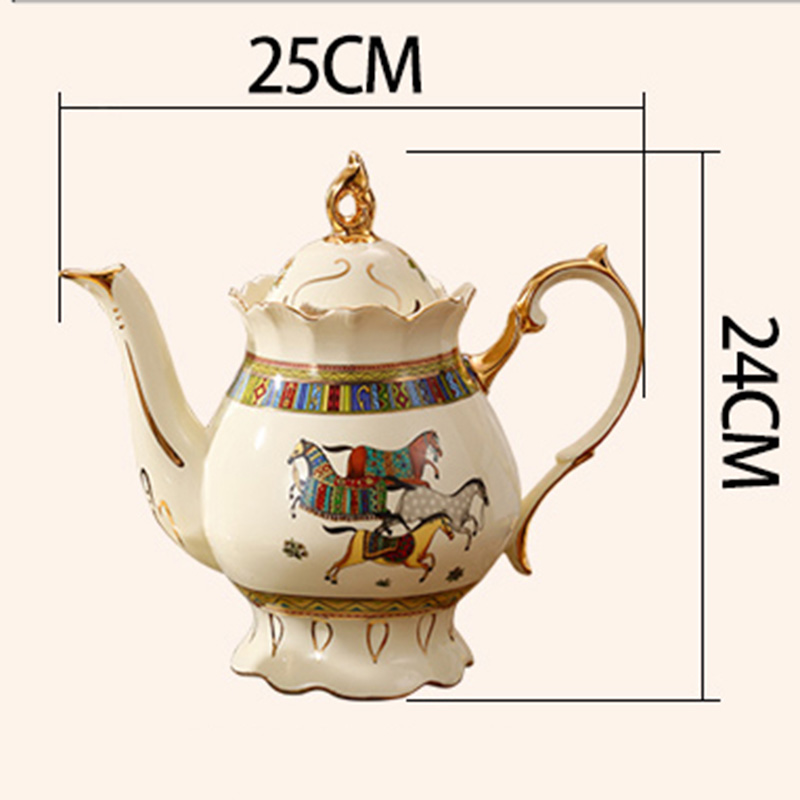 Horse English Tea Set with Tray Porcelain Teapot Set - Teasetbox.com