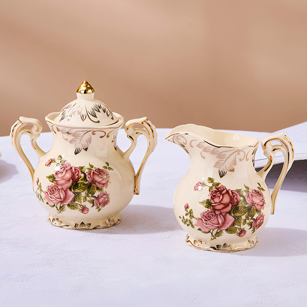 Vintage English Rose Tea Set Porcelain Teapot Set - Teasetbox.com