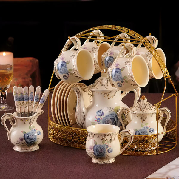 Vintage English Rose Tea Set Porcelain Teapot Set - Teasetbox.com