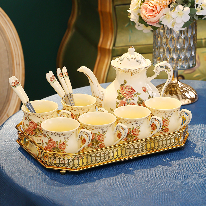Vintage English Rose Tea Set Porcelain Teapot Set - Teasetbox.com