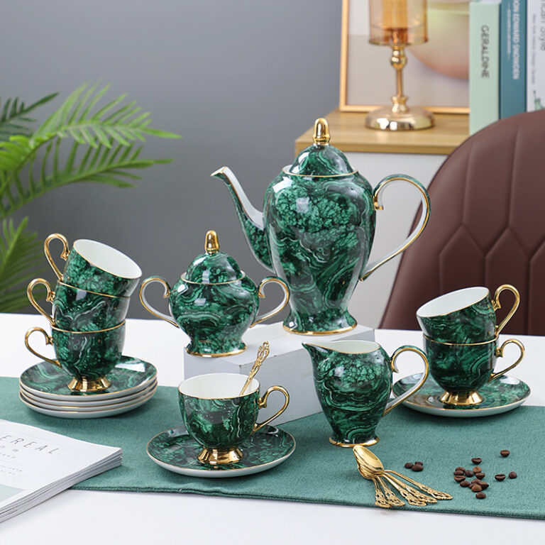 Green English Tea Set Porcelain Teapot Set - Teasetbox.com