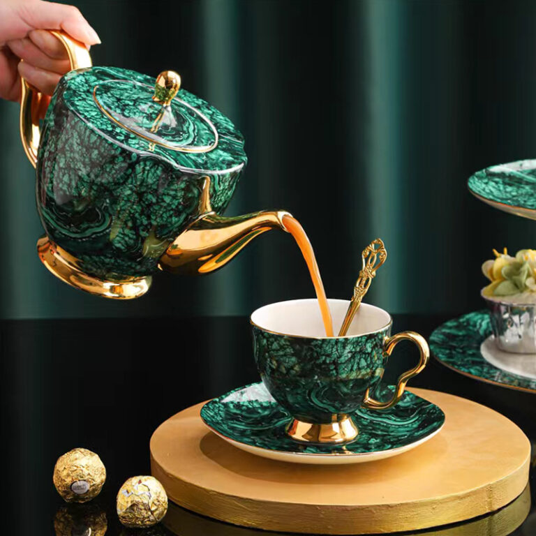 Luxury English Tea Set Porcelain Teapot Set Green - Teasetbox.com
