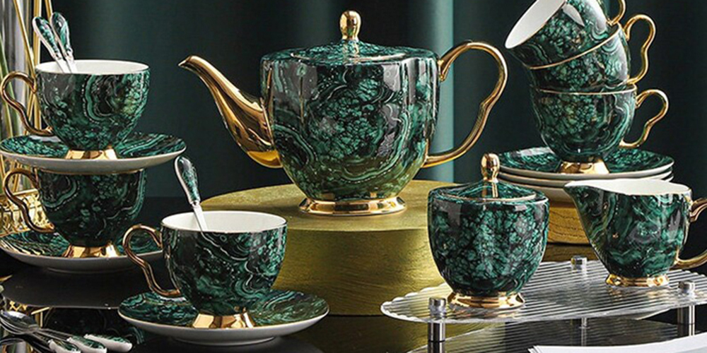 Luxury English Tea Set Porcelain Teapot Set Green - Teasetbox.com