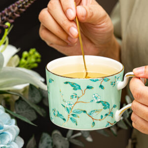 Green Leaf Tea Set Porcelain Teapot Set with Tray - Teasetbox.com