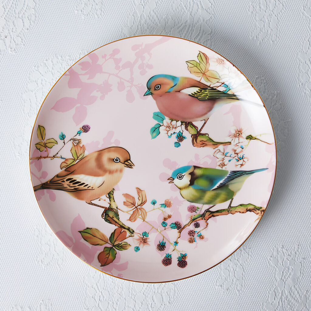 Pink Bird British Tea Set Bone China with Warmer - Teasetbox.com