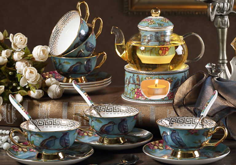 Blue Bird English Tea Set Bone China For Afternoon - Teasetbox.com