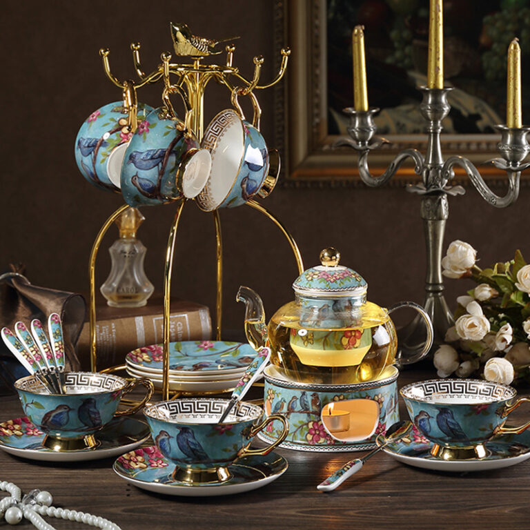 Blue Bird English Tea Set Bone China For Afternoon - Teasetbox.com
