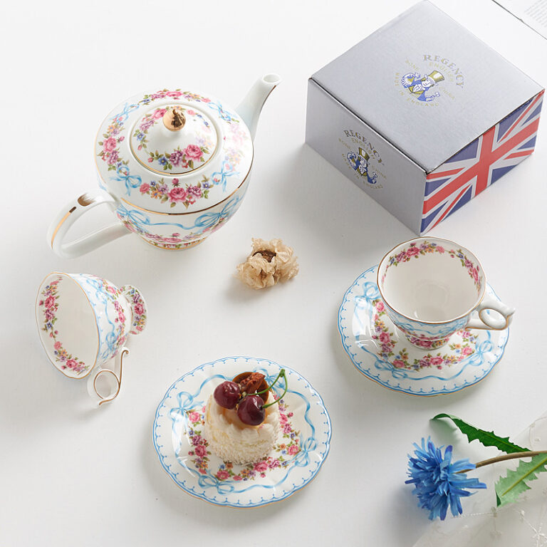 Floral English Tea Set Bone China Vintage Teapot Set - Teasetbox.com