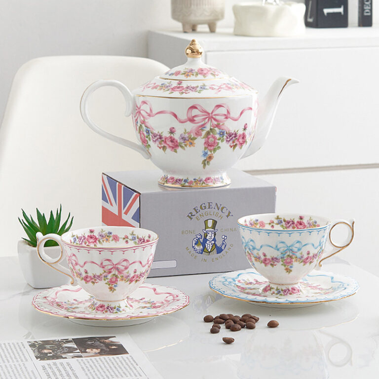 Floral English Tea Set Bone China Vintage Teapot Set - Teasetbox.com