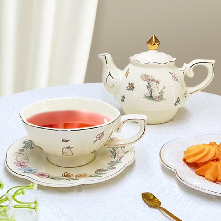 Rabbit Tea Set for One Porcelain Teapot with Infuser - Teasetbox.com