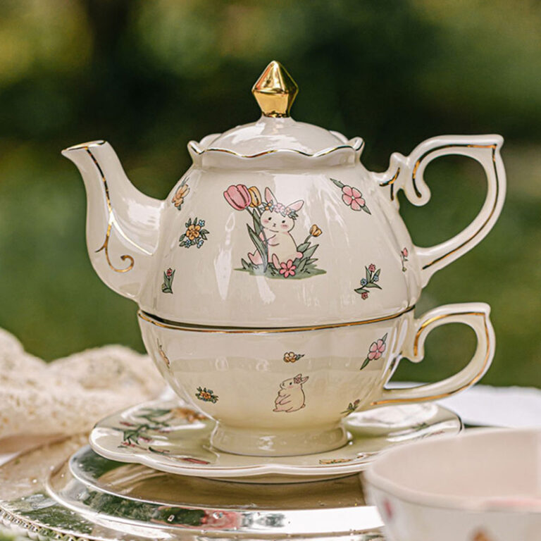 Rabbit Tea Set for One Porcelain Teapot with Infuser - Teasetbox.com