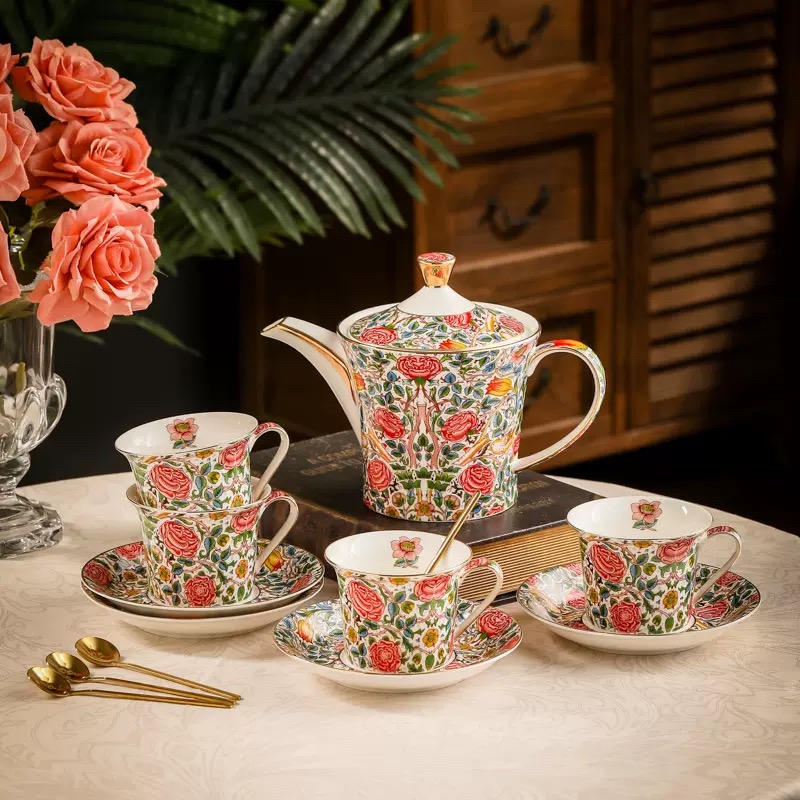 Rose English Tea Set Bone China Teapot Set - Teasetbox.com