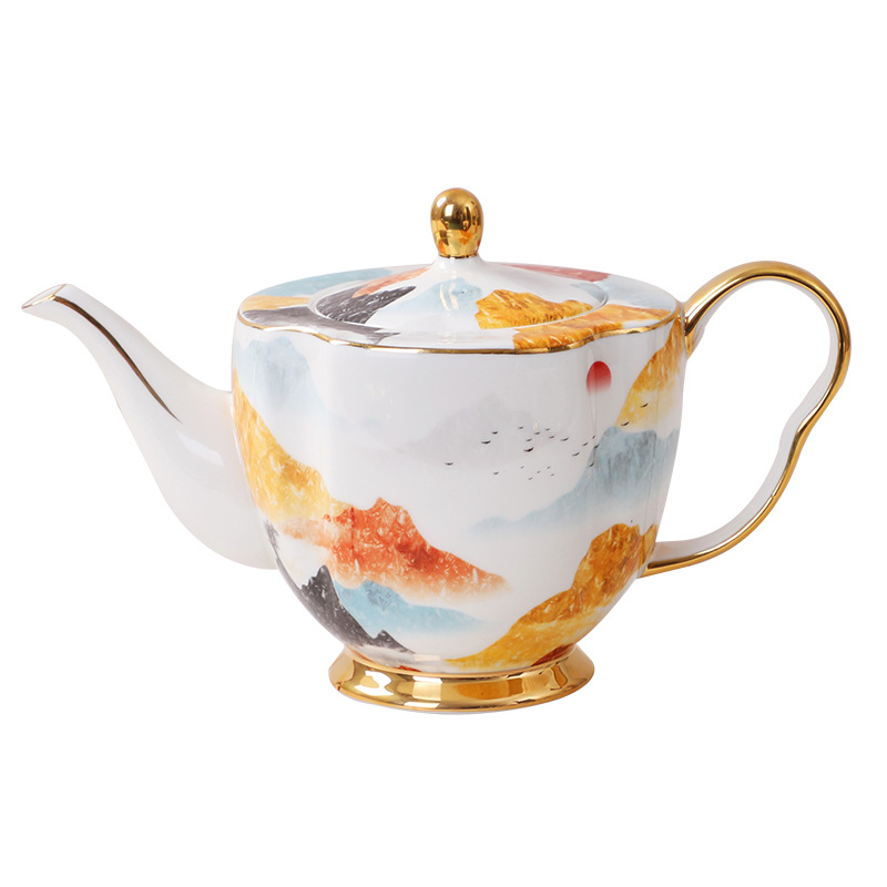 Mountain-range English Tea Set Bone China Teapot Set - Teasetbox.com