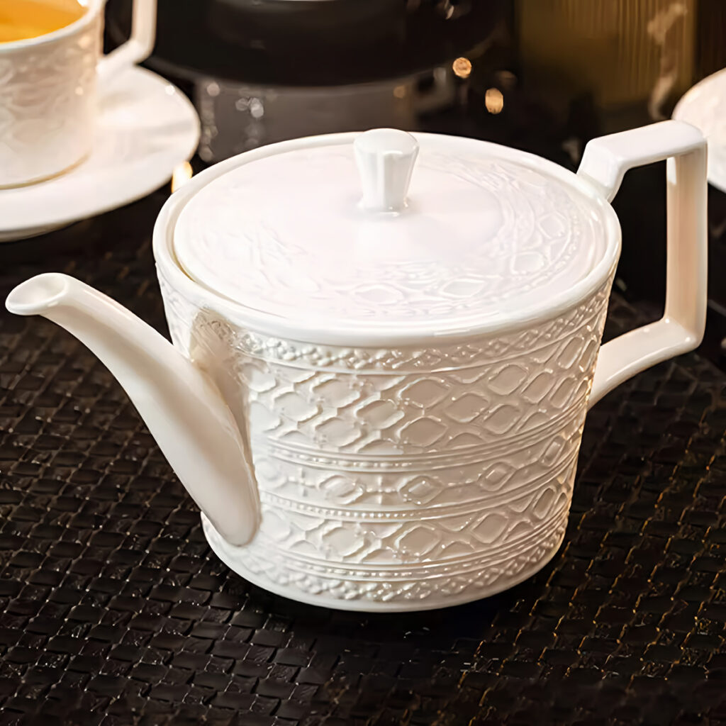 Bohemian English Tea Set Embossed Porcelain Teapot Set - Teasetbox.com