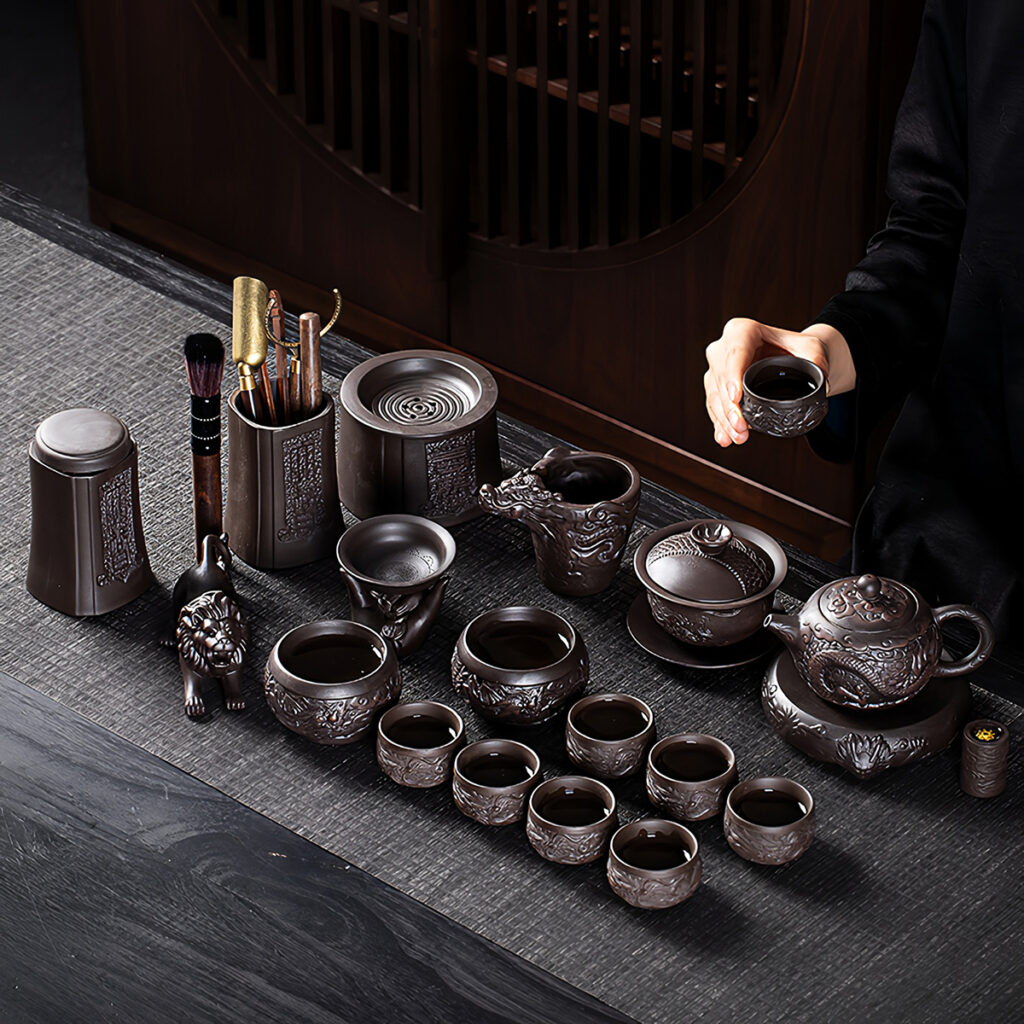 Luxurious Chinese Yixing Dragon Tea Set for Kung Fu Tea - Teasetbox.com