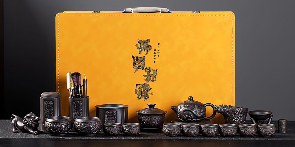 Luxurious Chinese Yixing Dragon Tea Set for Kung Fu Tea - Teasetbox.com