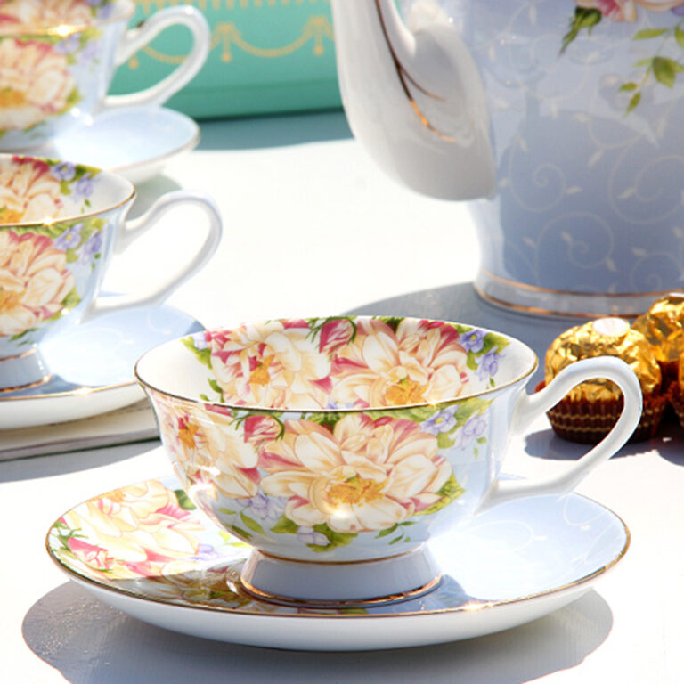 Flowers British Tea Set Bone China Coffee Set - Teasetbox.com