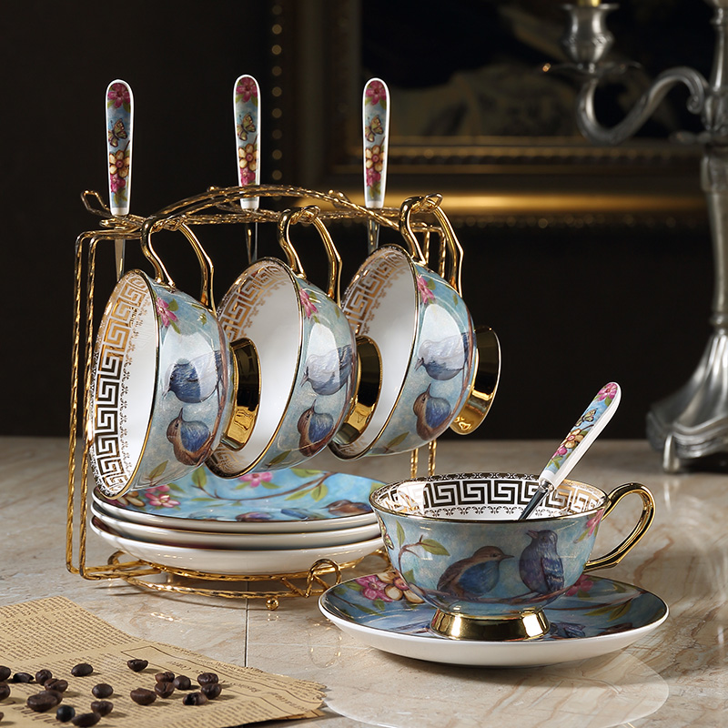 Blue Bird Cup and Saucer Set Bone China - Teasetbox.com