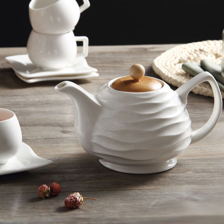 16-Pieces White English Tea Set Porcelain Teapot Set - Teasetbox.com