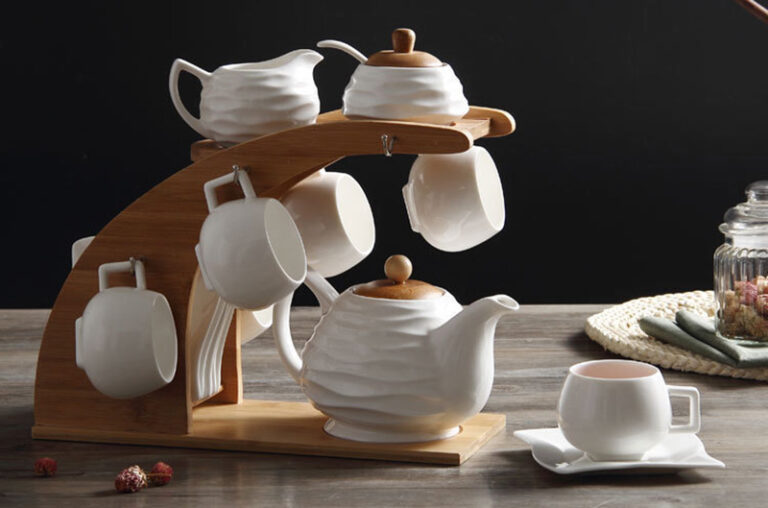 16-Pieces White English Tea Set Porcelain Teapot Set - Teasetbox.com